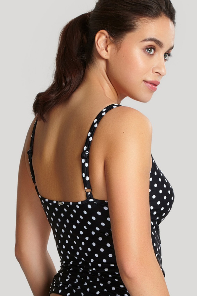 Panache Anya Spot Underwired Tankini Top - Black/White Available at The ...